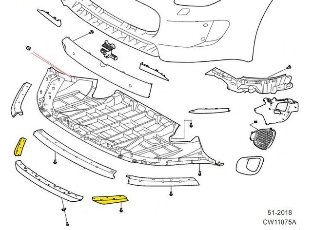 T2R25443LML - Moulding -Front Bumper | Land Leaping Genuine British Parts