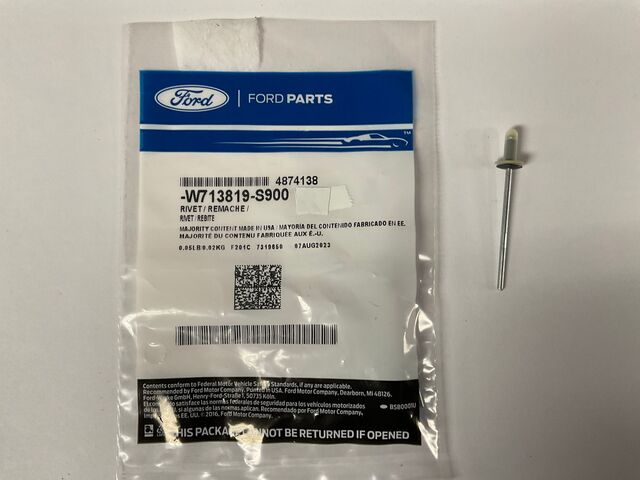 W713819-S900 - Roof Molding Rivet Sold Individually - 2009-2020 Ford ...
