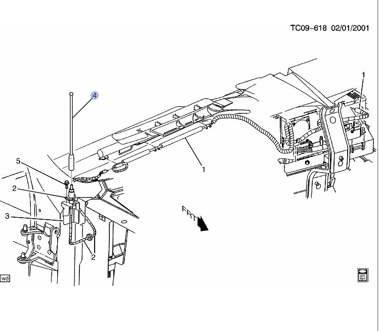 1999-2025 GM ANTENNA MAST 7mm THREAD 84170994 | OEM GM Parts