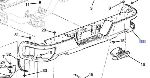 2019-2025 GM Chrome Rear Bumper Impact Bar 84564758 | OEM GM Parts