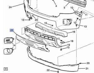 2015-2020 GMC Canyon Plate, Frt Bpr Fascia Skid (chrome Cover) 23405889 ...
