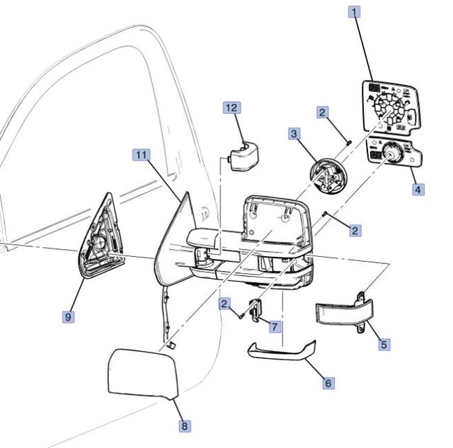2016-2019 GM Chrome Passenger Side Door Mirror Housing 84691685 | OEM ...