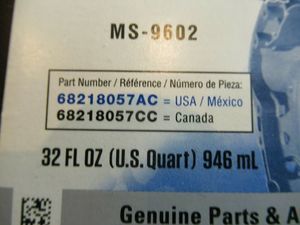 OEM Mopar Chrysler Dodge Jeep Ram 8 Quarts Automatic Transmission Fluid ...