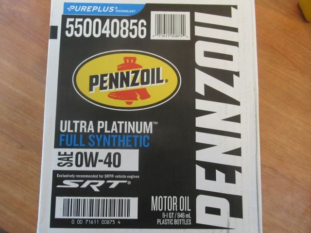 OEM Mopar 7 Quarts Pennzoil 0W-40 Full Synthetic Oil & High Performance ...