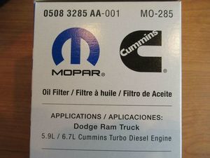 OEM Mopar 2008-2020 Dodge Ram 2500-5500 6.7L Diesel 5w-40 Rotella Oil ...