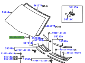 2001-2005 Toyota RAV4 Genuine Toyota Windshield/Wiper Cowl Molding Clip ...