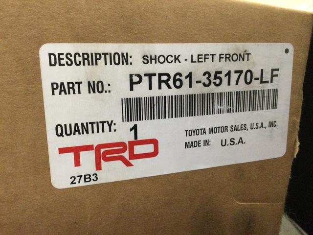 Genuine Toyota Tacoma TRD PRO Left Front Shock Assembly PTR61-35170-LF ...