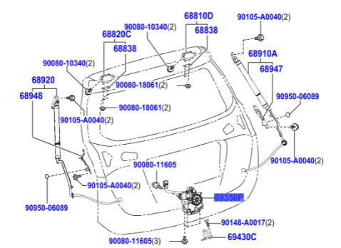 2016-2025 Toyota Genuine Toyota Rav4 Rear Door/Lift Gate Lock/Latch ...