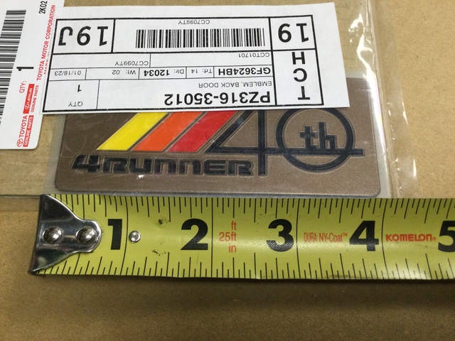 2023 Toyota 4Runner Genuine Toyota 4Runner 40th Anniversary Back Door ...