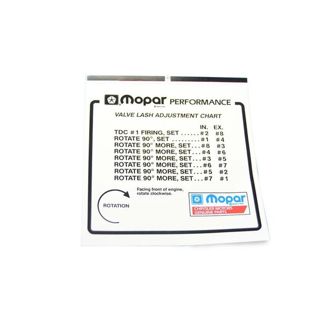 Valve Lash Chart P4452989 | Direct Connection