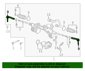 86544913 - Passenger Side Steering Linkage Outer Tie Rod Chevrolet ...