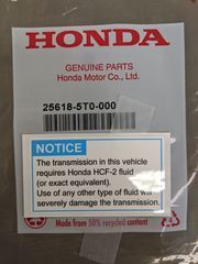 New Genuine Honda Hood Label Oil Notice Information Sticker OE ...