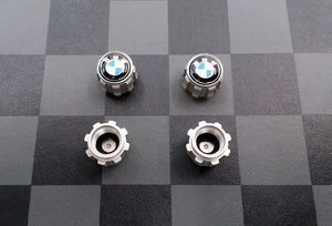 2018-2023 BMW Valve Stem Cap Set - Roundel Logo 36122447401 36-12-2-447 ...