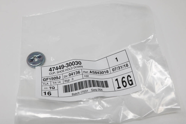 47449-30030 - Parking Brake Shoe Hold Down Cup 1985-2024 Toyota | Longo ...