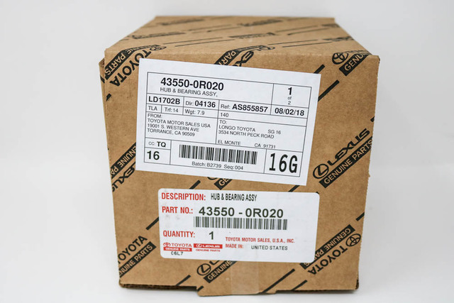 43550-0R020 - Wheel Bearing and Hub (Left, Right, Front) 2006-2020 ...