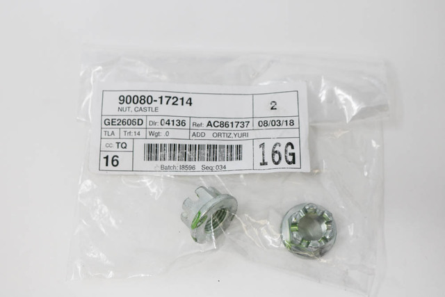 90080-17214 - Lower Ball Joint Castle Nut 1997-2025 Toyota | Longo ...