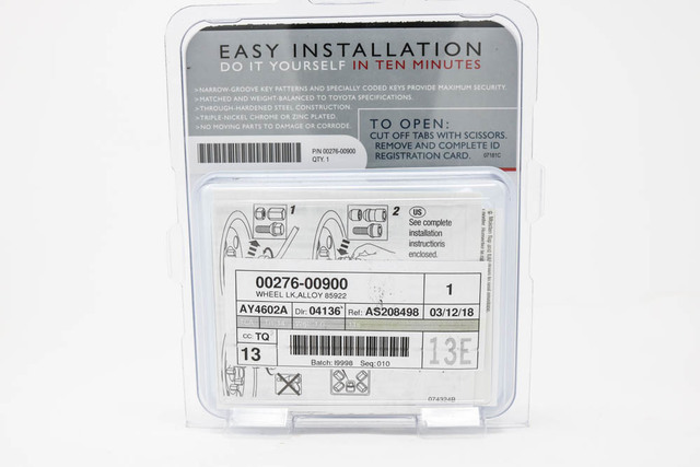 00276-00900 - Wheel Lock Set 2002-2025 Toyota | Longo Toyota Parts