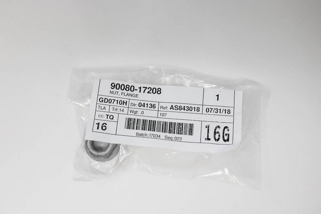 90080-17208 - Upper Control Arm Nut 1995-2024 Toyota | Longo Toyota Parts