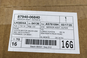 87940-06840 - Door Mirror Left, Front Left 2018-2023 Toyota Camry ...
