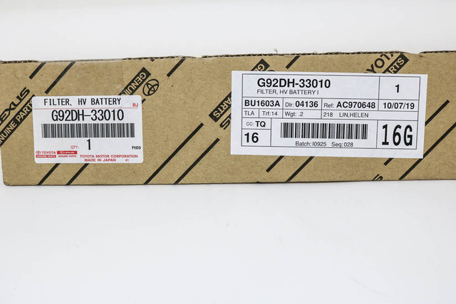 G92DH-33010 - Filter, HV Battery I Longo Toyota Parts