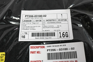 PT206-03180-02 - Camry Floor Mats Black Gas 2018-2023 Toyota Camry ...