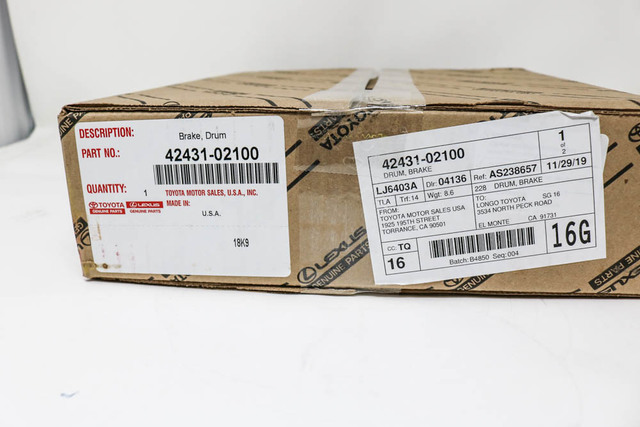 42431-02100 - Brake Drum (Rear) 2000-2008 Toyota | Longo Toyota Parts