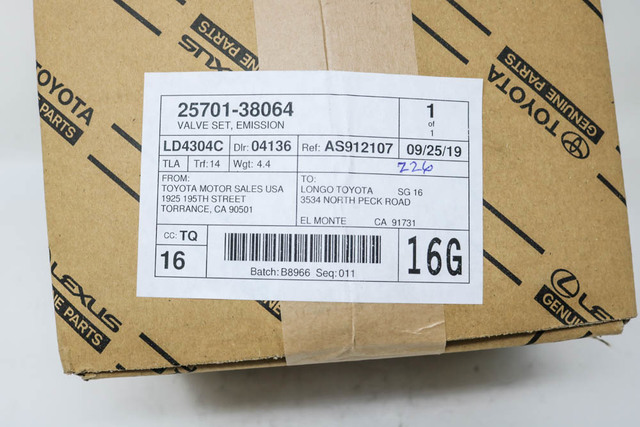 25701-38064 - Valve Assembly, Electric Air Control 2007-2022 Toyota ...