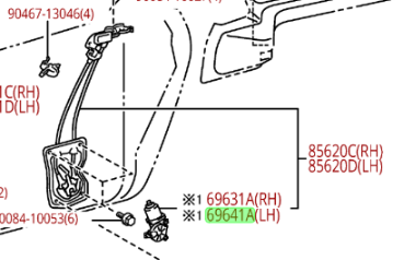 Power Sliding Door Control Motor 69641-08031 | Toyota Parts Center