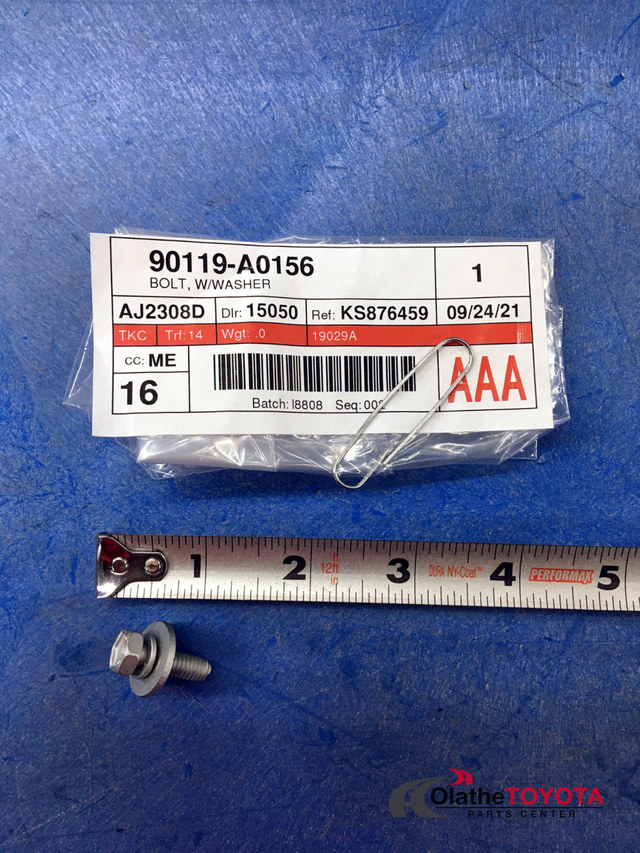 2007-2025 Toyota Washer Fluid Reservoir Filler Pipe Bolt 90119-A0156 ...