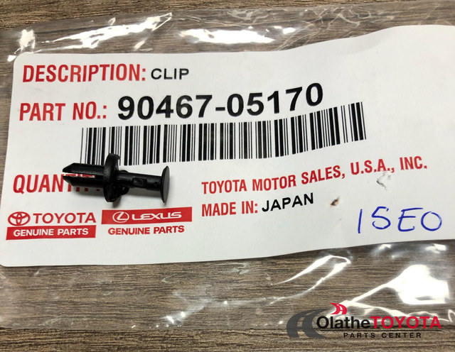 2013-2025 Toyota Bumper Cover Clip 90467-05170 | Toyota Parts Center