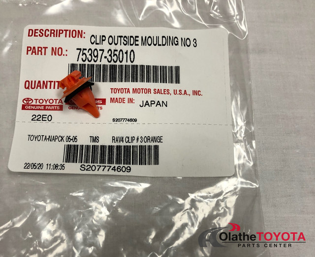 2003-2024 Toyota Body Side Molding Clip 75397-35010 | Toyota Parts Center