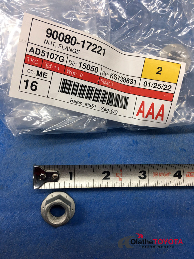 2000-2024 Toyota Lower Control Arm Lock Nut 90080-17221 | Toyota Parts ...