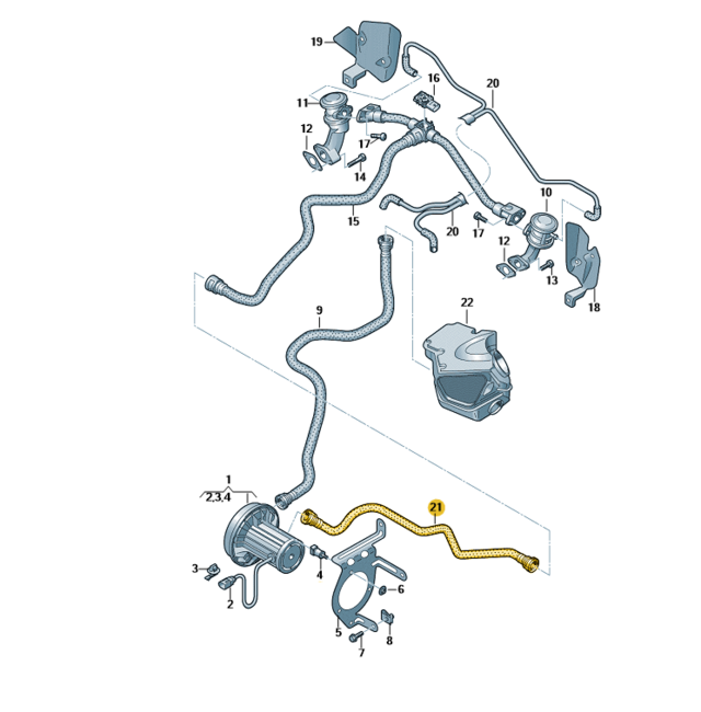 06E-133-817-K - Secondary Air Injection Pump Hose 2009-2017 Audi | Audi ...