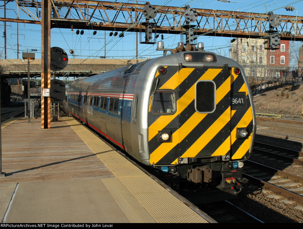 Amtrak Keystone with the newly door mounted Ex-Metroliner Cab car
