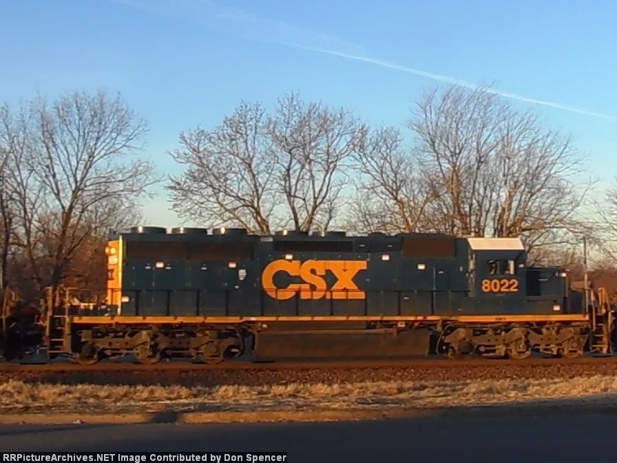 CSX 8022 on the Sedalia Sub 02-12-15 WB at MP 260
