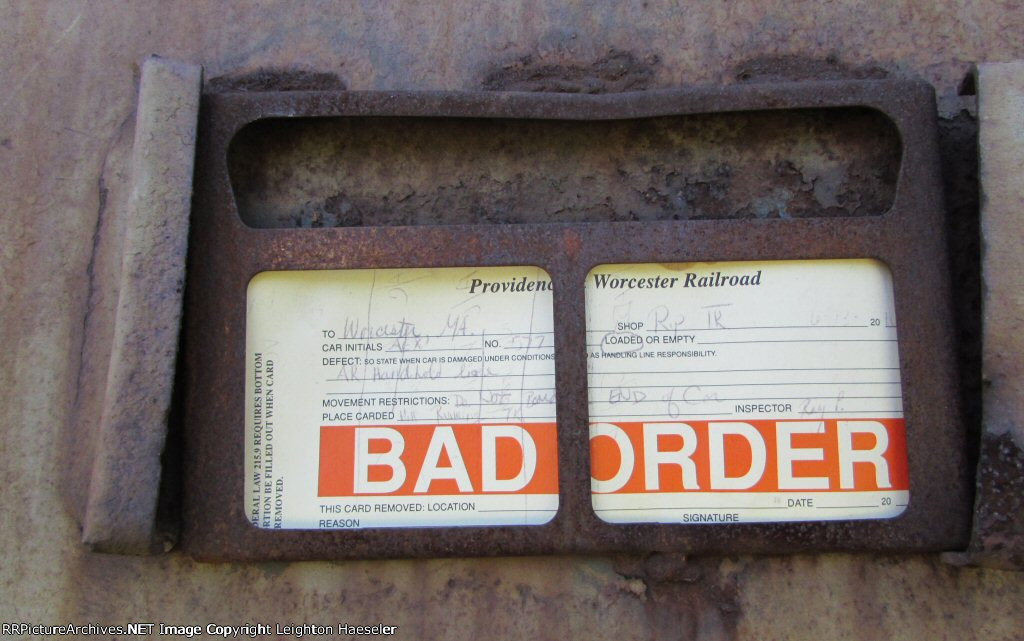 AEX 577 (ex-CSXT 248728, ex-L&N 241238) bad order tag