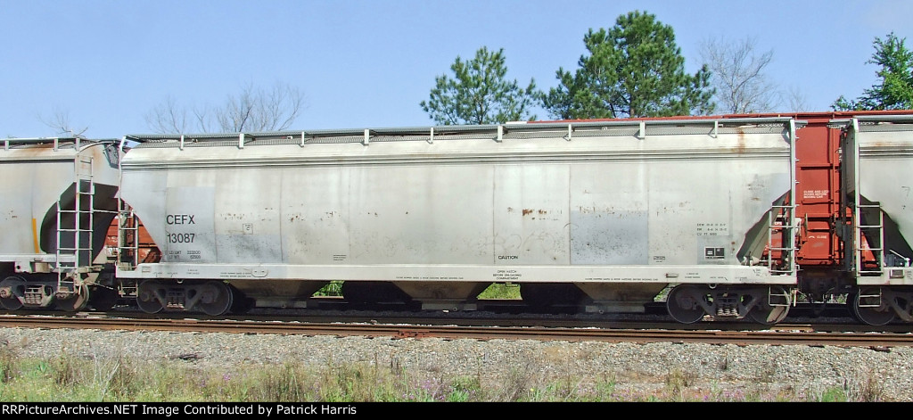 CEFX 13087 3-bay Thrall centerflow hopper in CSX pocket yard on south ...