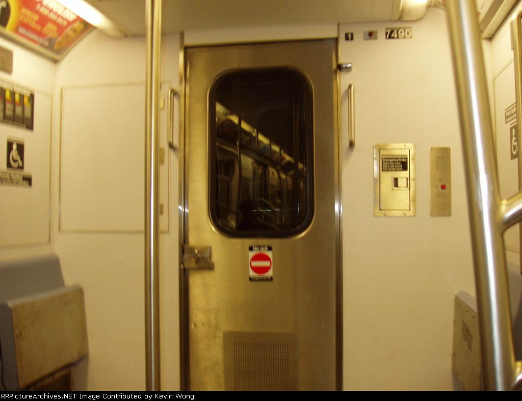 Interior of R142A 7490, facing driver's cab