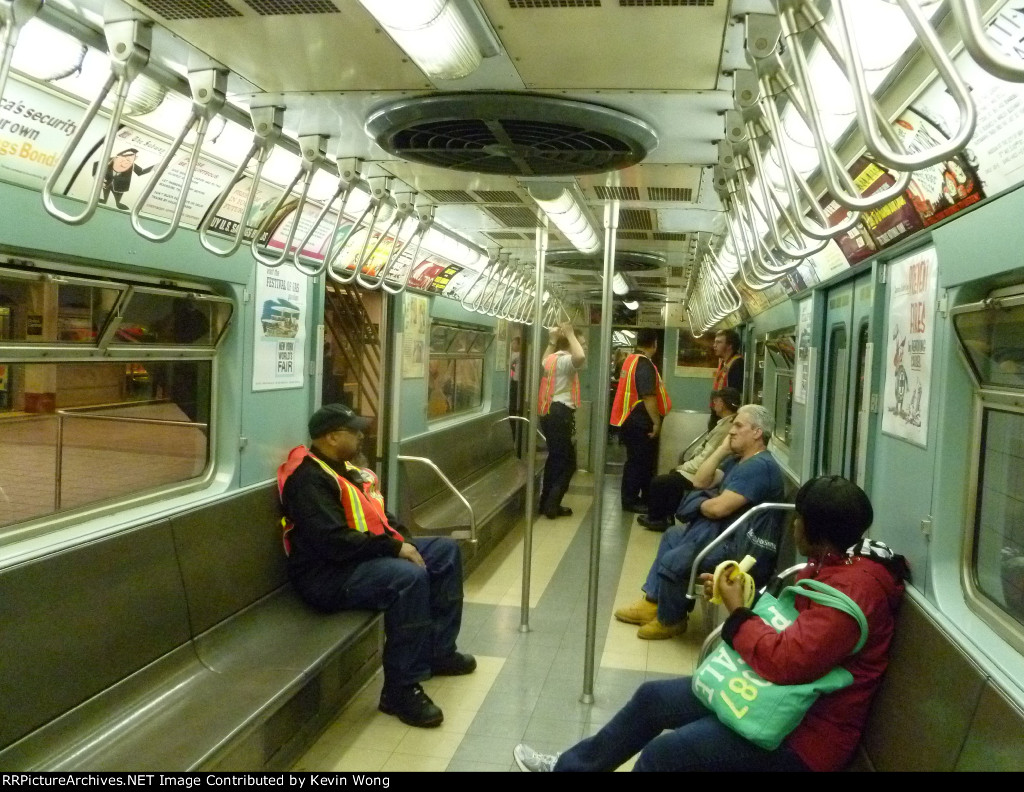 Interior of IRT World's Fair R33 Single Unit 9306