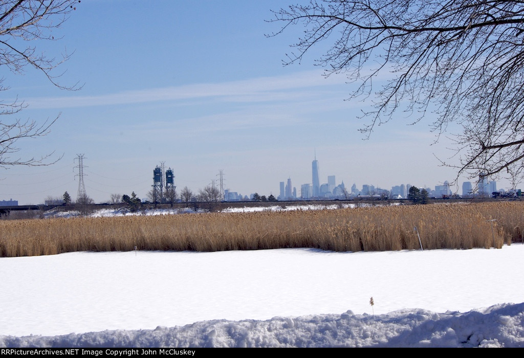 Upper HACK lift bridge and a frozhn Meadowlands