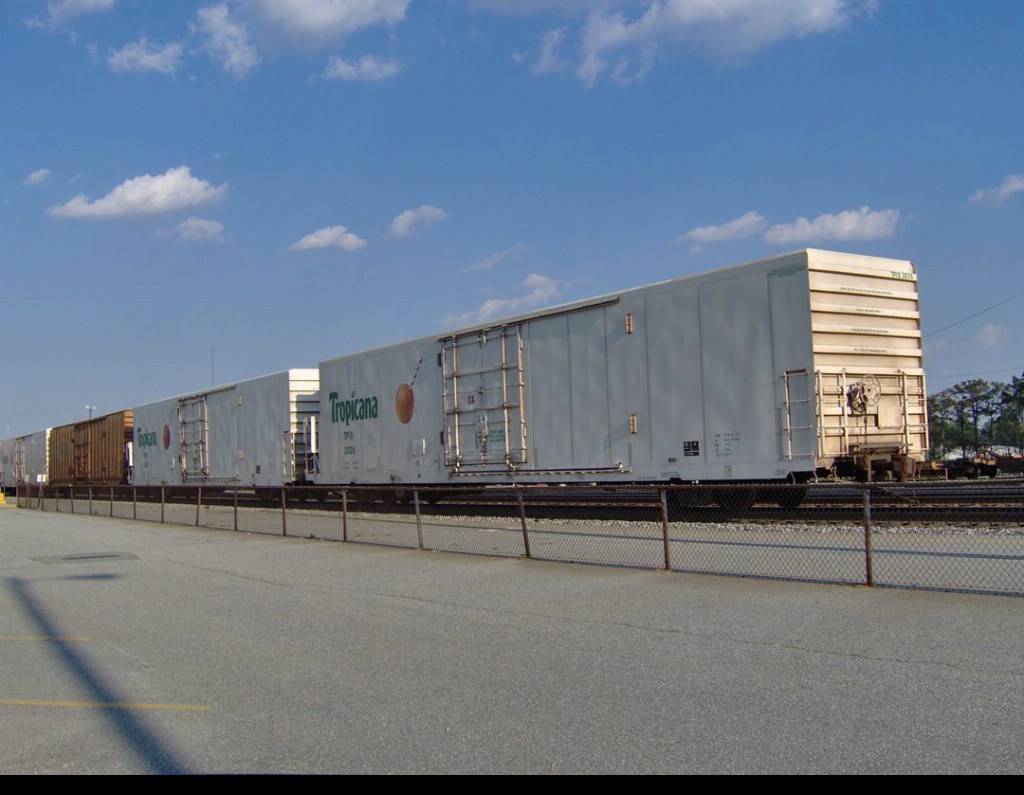 Juice Train at Pomona Yard, Greensboro, NC. Engines have cut off and ...