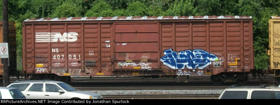 NS 407051, waffle-side boxcar