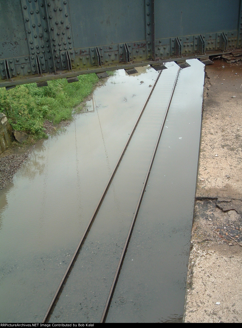 NS track flooded under bridge