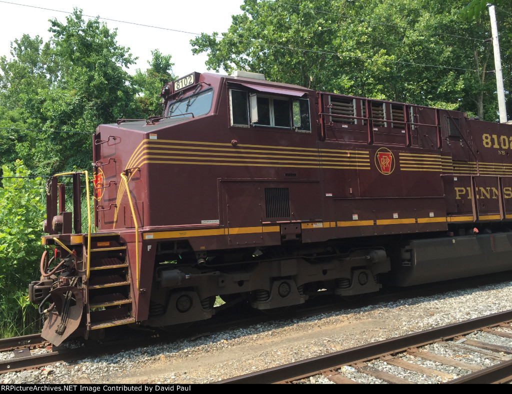 #12 The PRR Heritage unit is seen Tied down at Lester on NS 66W 7/5/15