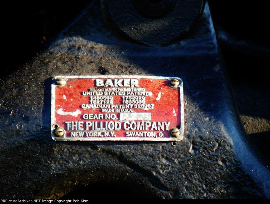 The Baker Valve Gear plate on 765