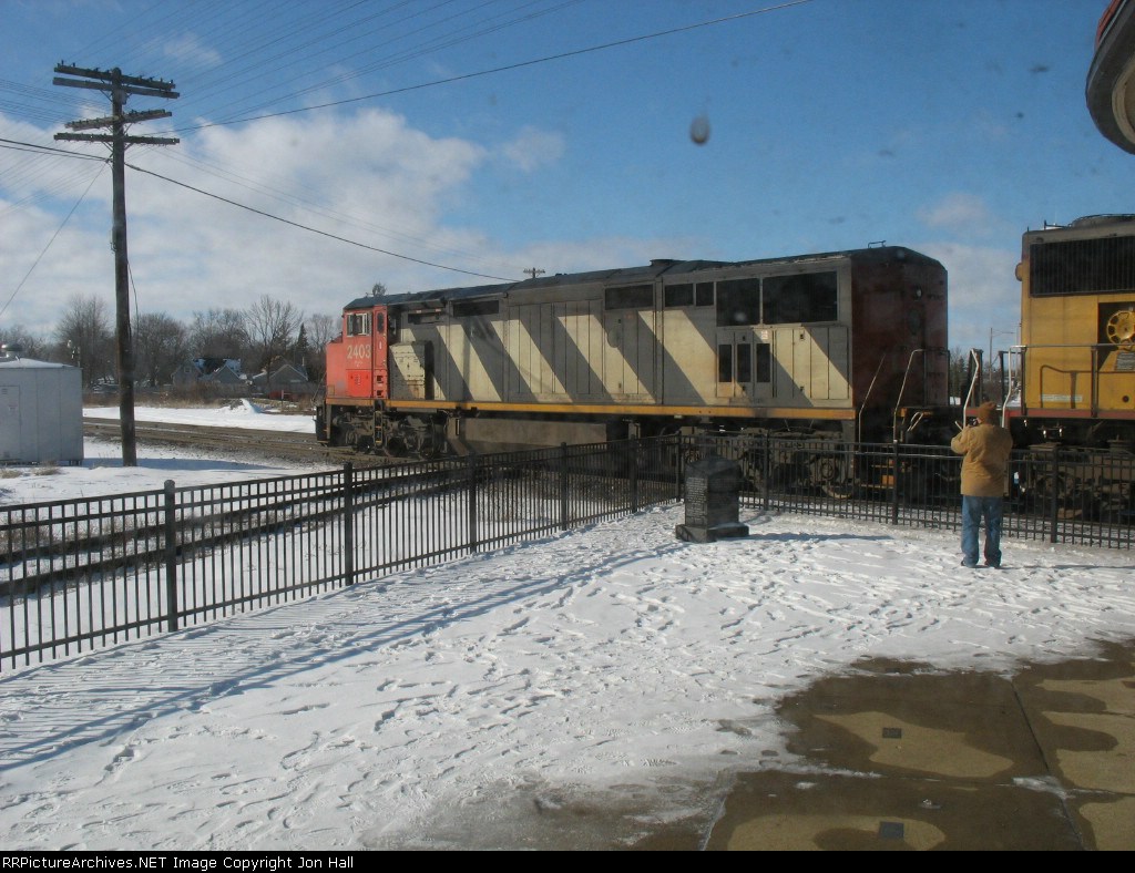 This train led by CN 2403 snuck up on us