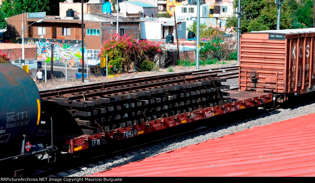 TFM Flat Car with pieces of rail track