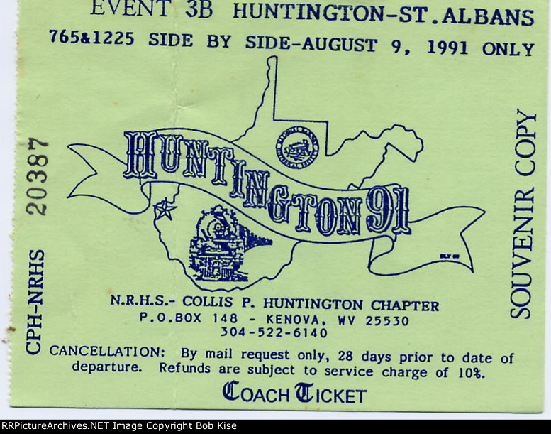 1991 NRHS Convention, C. P. Huntington Chapter