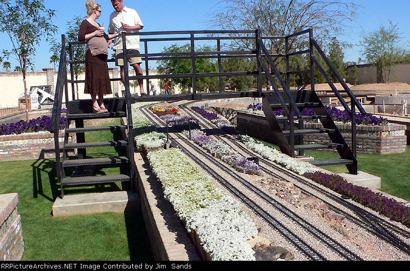 The walkway over the mainlines to the rest of the tracks