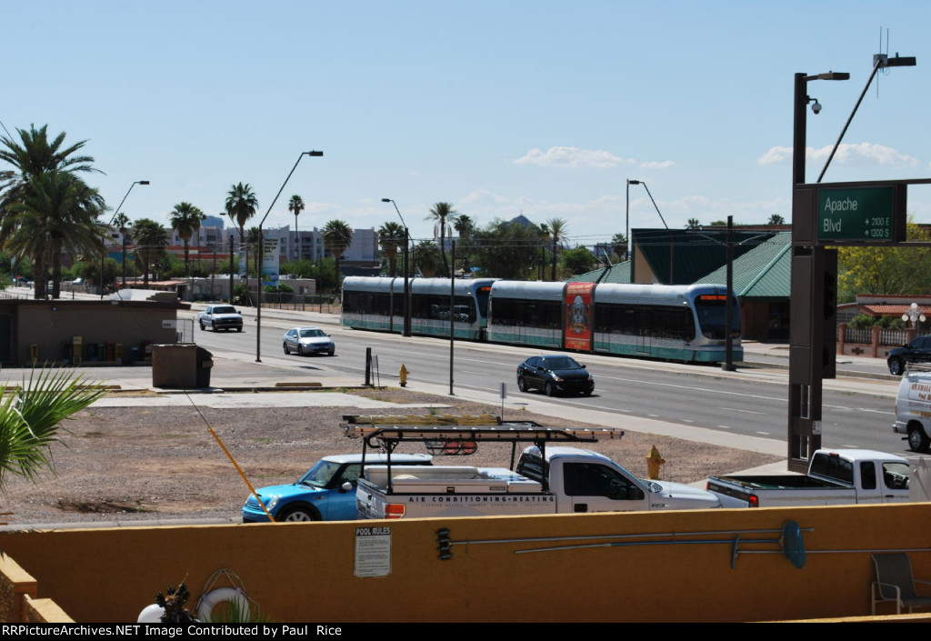 Metro Train Moving Passangers In Tempe AZ.